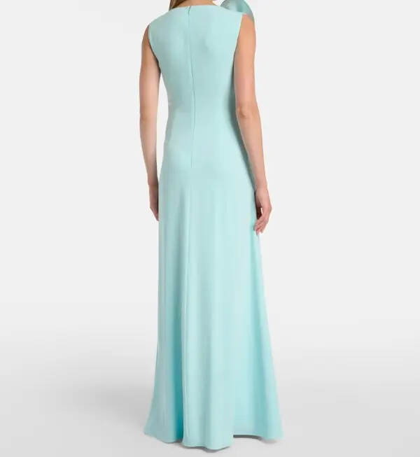 Roland Mouret Sleeveless Maxi Gown With Floral Appliqu