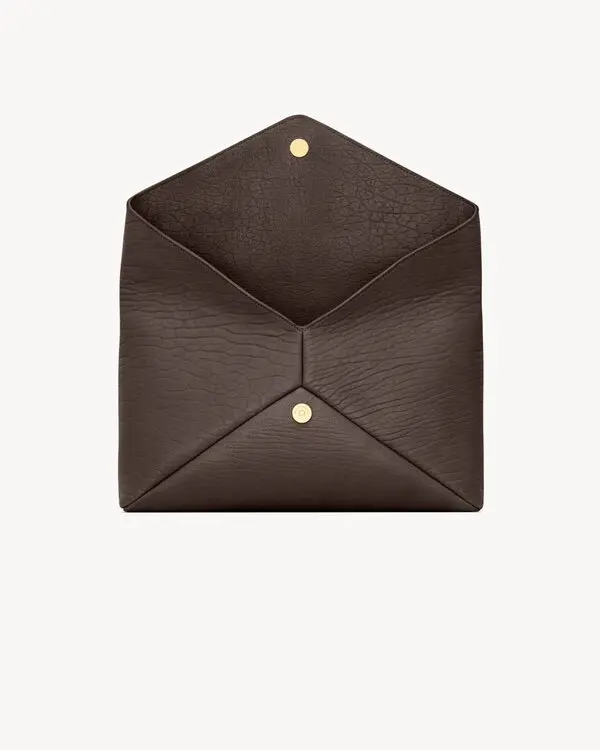 Saint Laurent Cassandre Large Envelope Pouch In Lambskin