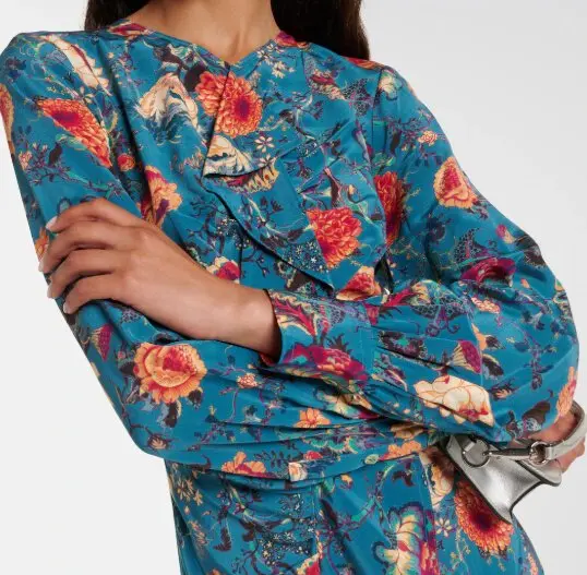 Ulla Johnson Salima Ruffled Floral Silk Minidress