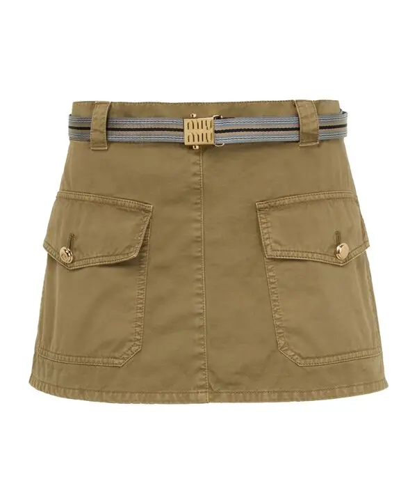 Miu Miu Cargo Mini Skirt - Green