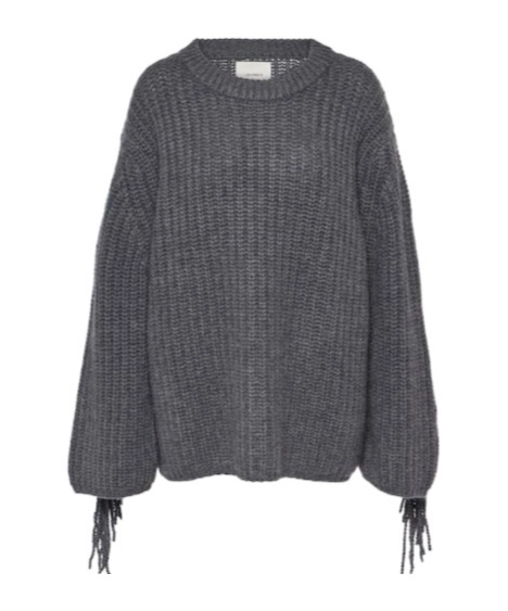LISA YANG Hilma Fringed Cashmere Sweater - Grey