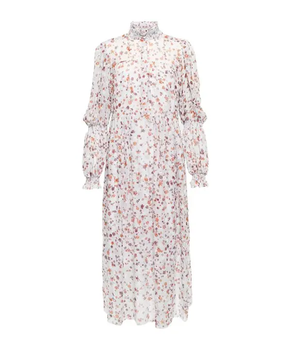 Dorothee Schumacher Printed Midi Dress With Long Sleeves