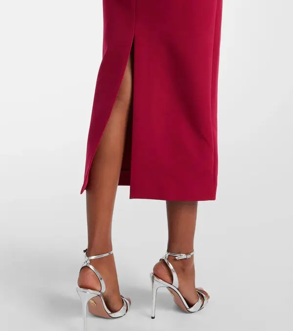 Roland Mouret Belted Crêpe Midi Dress - Red