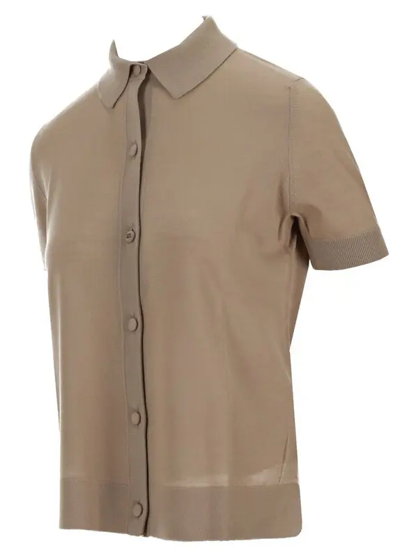 Max Mara Short Sleeve Button Cardigan - Sand