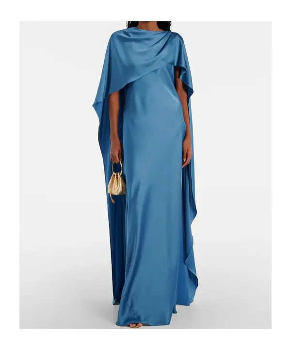 Simkhai Izel Caped Satin Gown