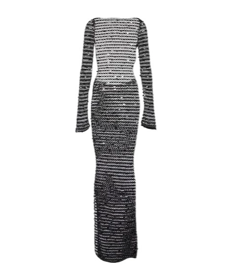 AYA MUSE Sequined Open-back Maxi Dress - Black