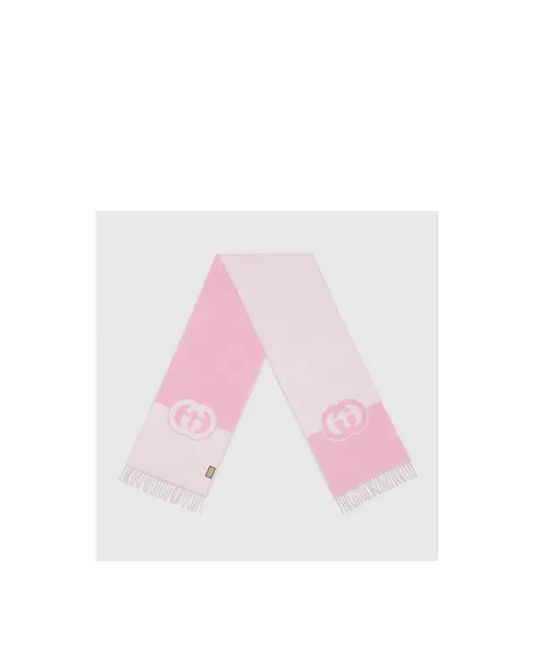 Gucci Wool Cashmere Scarf With Interlocking G