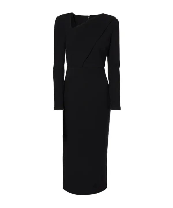 Roland Mouret Wool Crêpe Midi Dress - Black