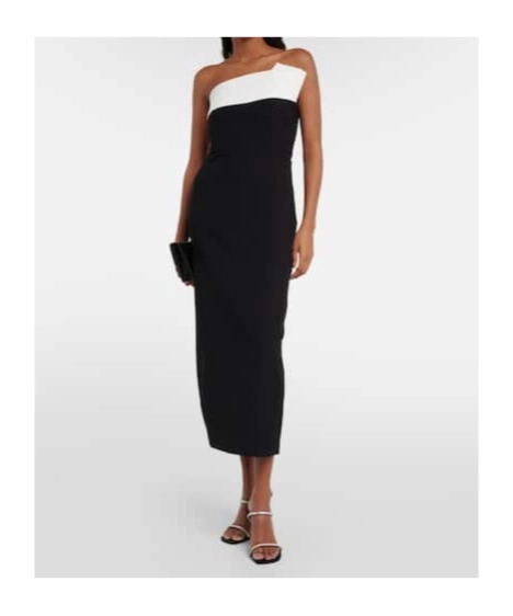 Roland Mouret Strapless Crepe Midi Dress