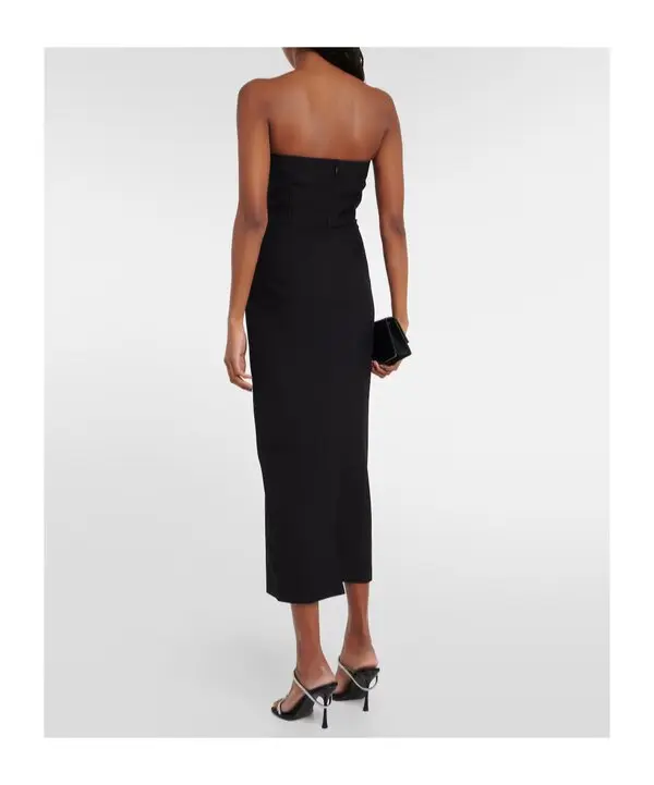 Roland Mouret Strapless Crepe Midi Dress