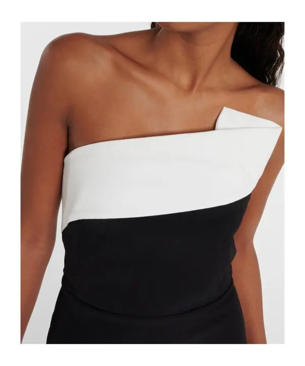 Roland Mouret Strapless Crepe Midi Dress