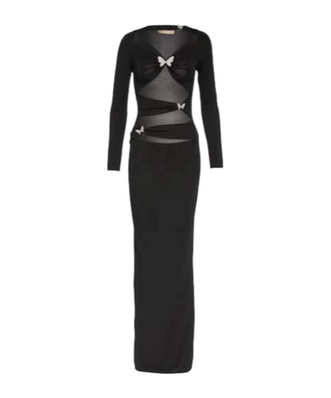 AYA MUSE Atalo Cutout Jersey Midi Dress - Black