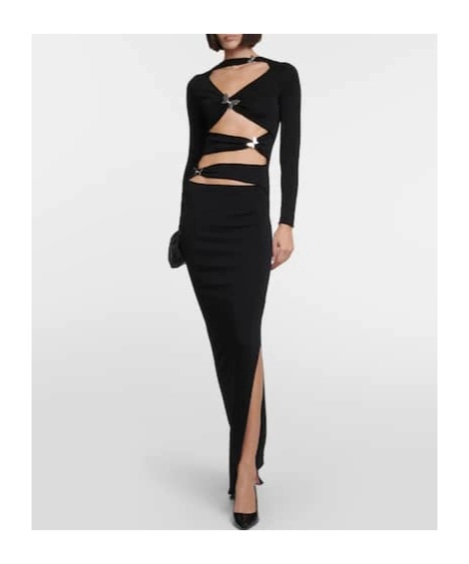 AYA MUSE Atalo Cutout Jersey Midi Dress With Butterfly Embellishments
