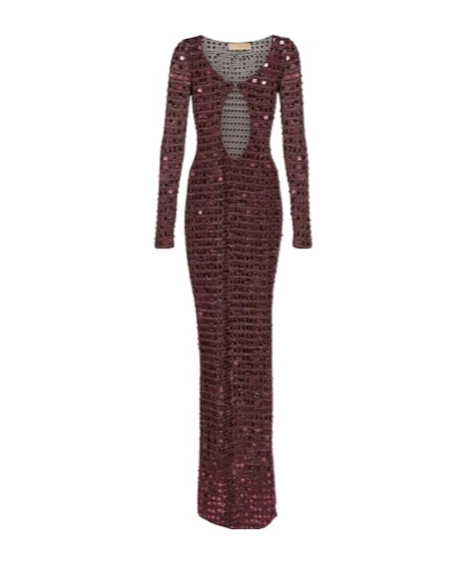 AYA MUSE Chyha Embellished Cutout Maxi Dress - Red