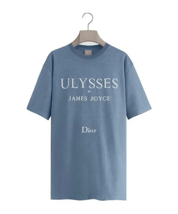 Dior T-shirt With Book Cover Embroidery, Relaxed Fit - Blue