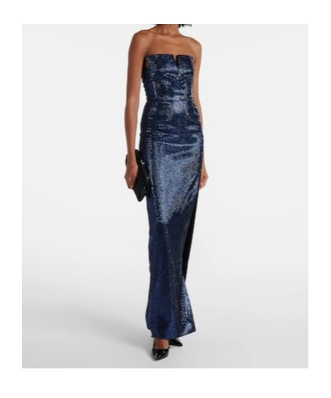 Roland Mouret Embellished Strapless Crêpe Gown