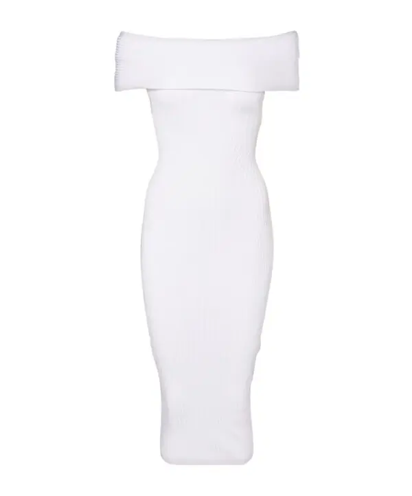 MUGLER Rib Knit Sleeveless Dress