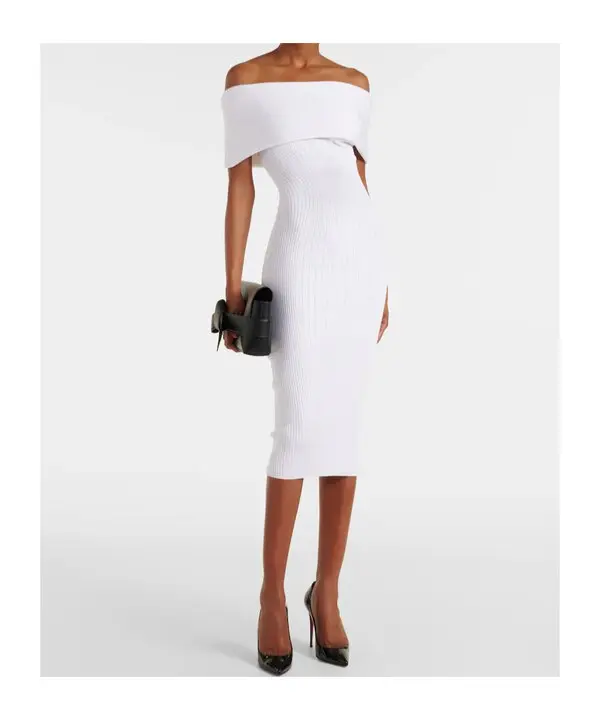 MUGLER Rib Knit Sleeveless Dress