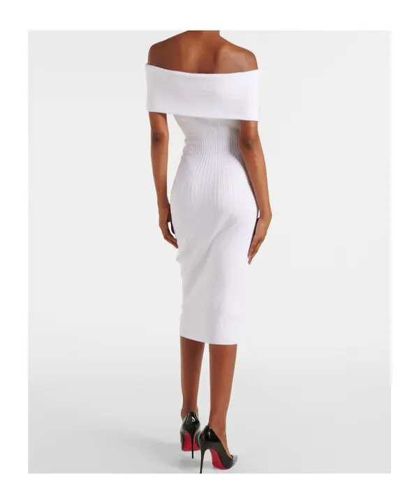 MUGLER Rib Knit Sleeveless Dress