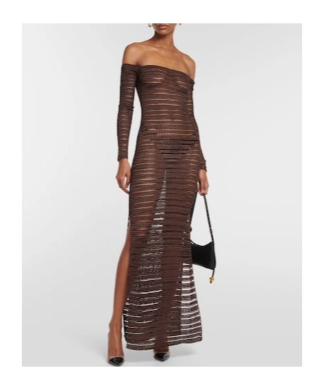 AYA MUSE Montro Sheer Knit Maxi Dress