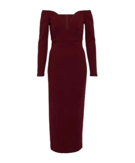 Roland Mouret Off-shoulder Midi Dress - Brown