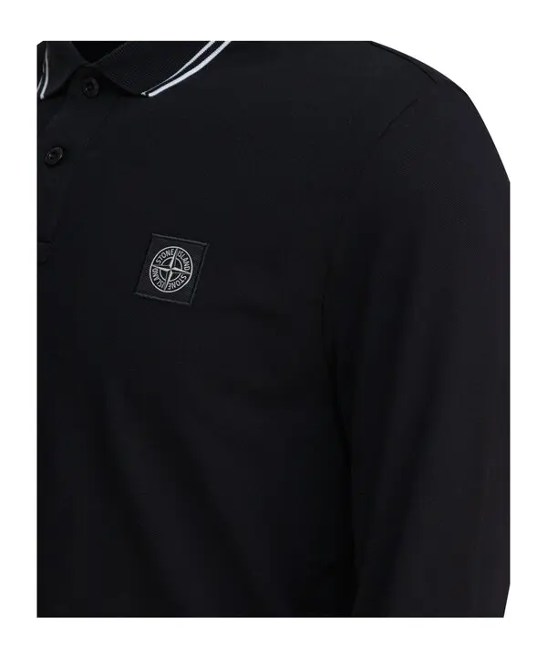Stone Island Slim Fit Long Sleeved Polo Shirt