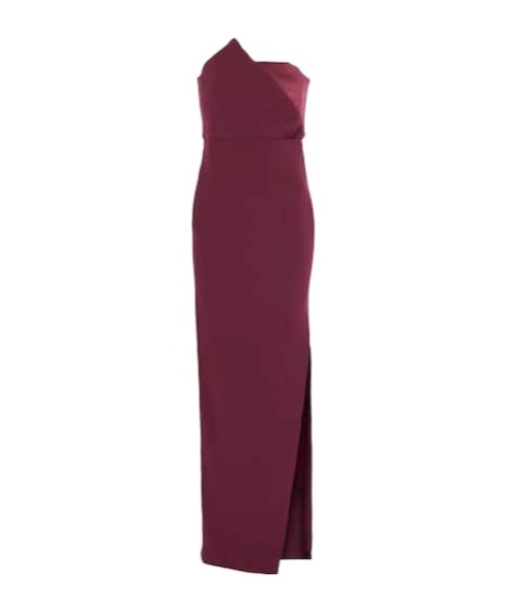 Roland Mouret Asymmetric Satin Crepe Gown - Burgundy