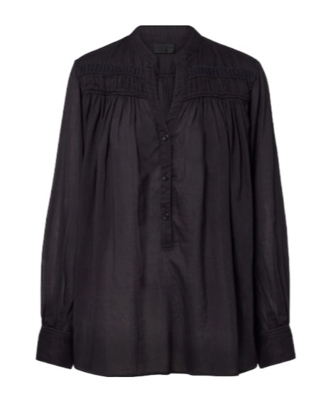 NILI LOTAN Clarys Cotton Blouse - Black