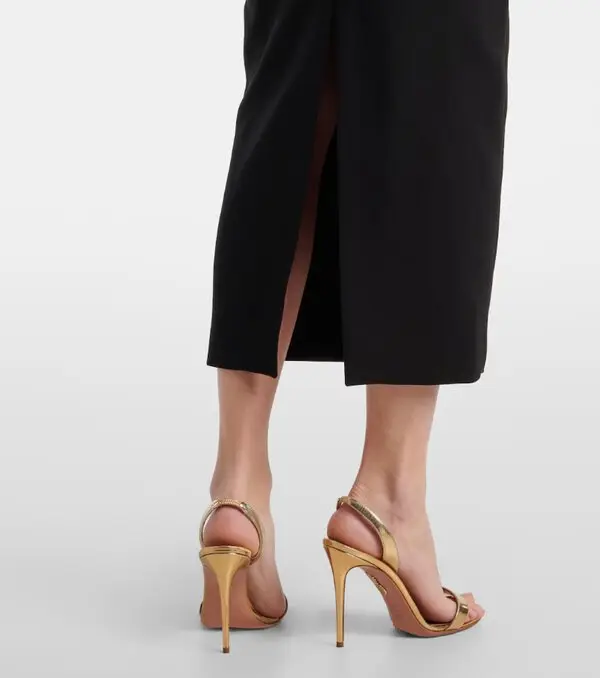 Roland Mouret Asymmetrical Crepe Midi Dress With Ruched Detail