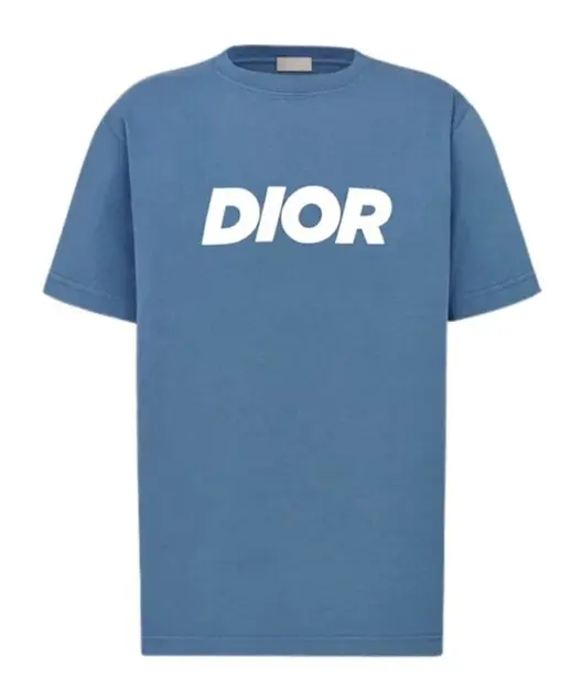 Dior Logo Printed Crewneck T-shirt - Blue