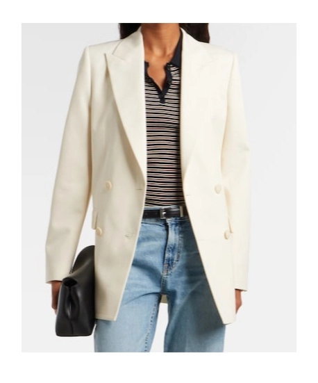 NILI LOTAN Weston Double-breasted Virgin Wool Blazer