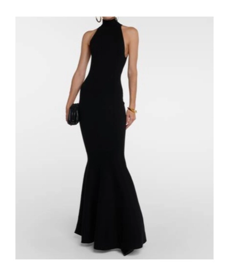 Nina Ricci High-neck Wool-blend Maxi Gown