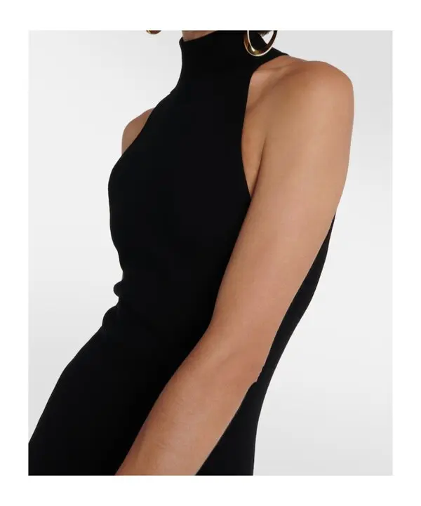 Nina Ricci High-neck Wool-blend Maxi Gown