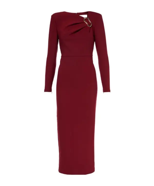 Roland Mouret Long-sleeved Crêpe Midi Dress - Red