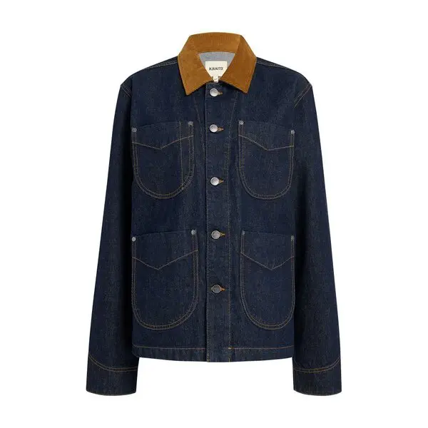 Khaite Wyatt Denim Jacket With Velvet Collar - Black