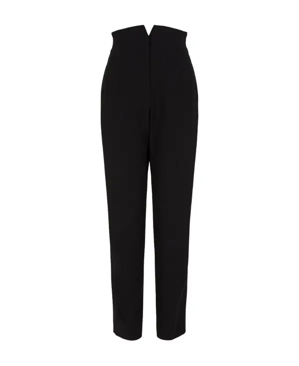 Emporio Armani Barathea Freshly Cut Wool Casual Pants - Black
