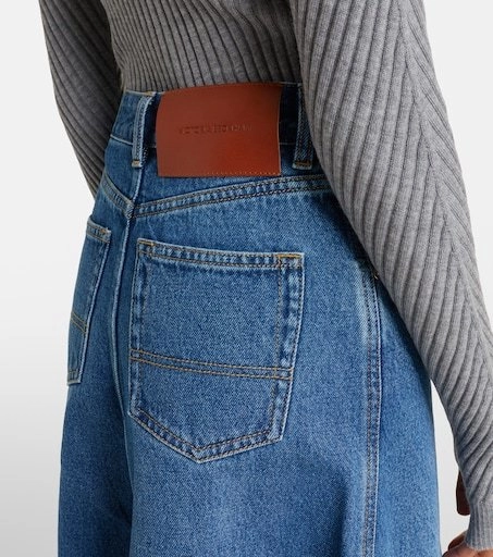 Victoria Beckham Asymmetric Denim Midi Skirt