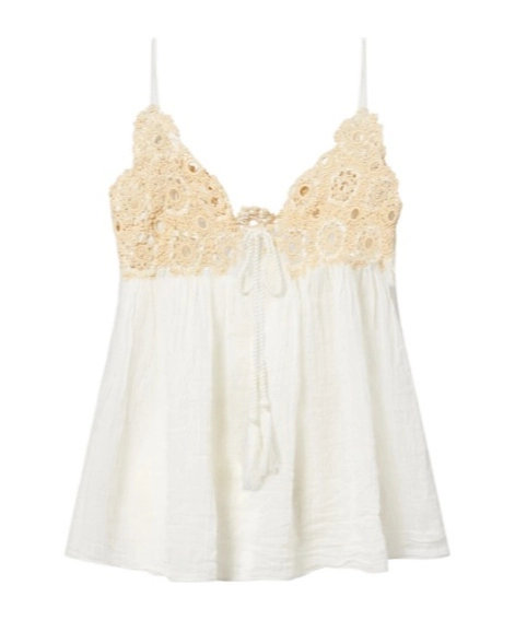 Ulla Johnson Alessia Crochet-trimmed Cotton Gauze Top - White