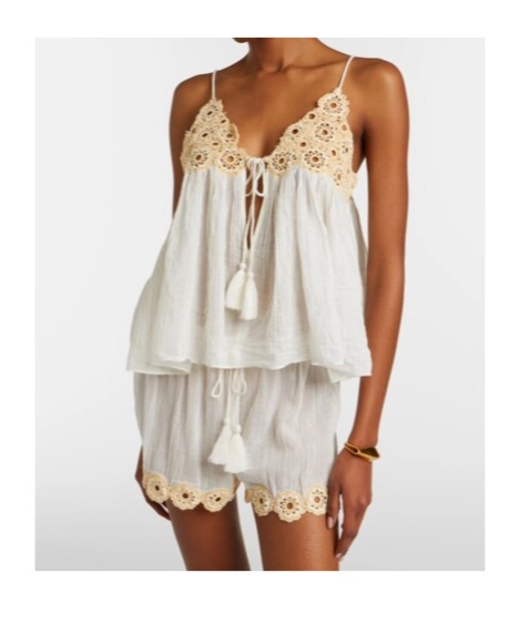 Ulla Johnson Alessia Crochet-trimmed Cotton Gauze Top