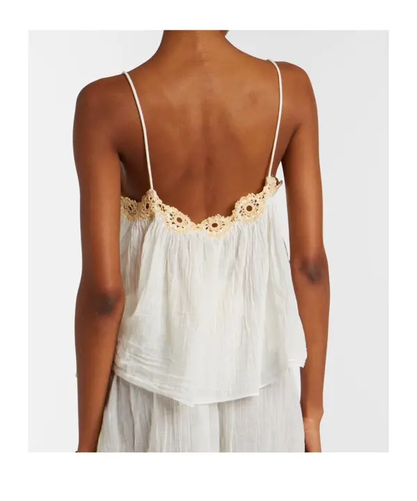 Ulla Johnson Alessia Crochet-trimmed Cotton Gauze Top