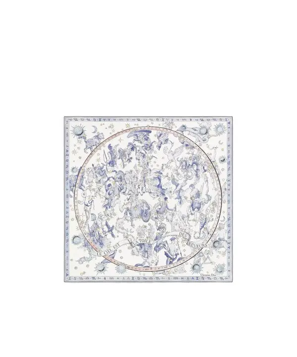 Dior Night Of Dreams 90 Square Scarf - White