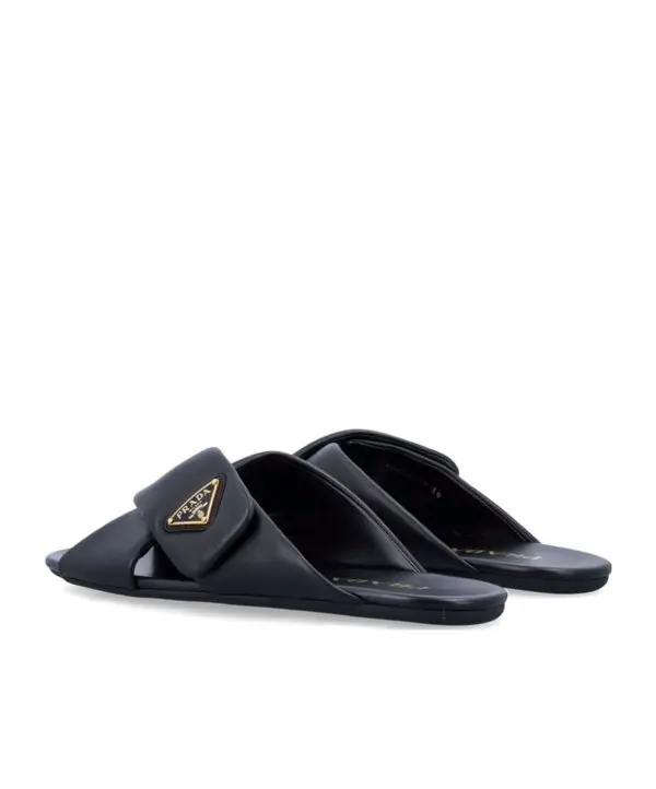 Prada Triangle-logo Padded Slides