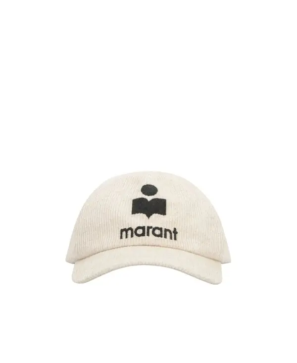 Isabel Marant Étoile Logo Embroidered Corduroy Baseball Cap - White