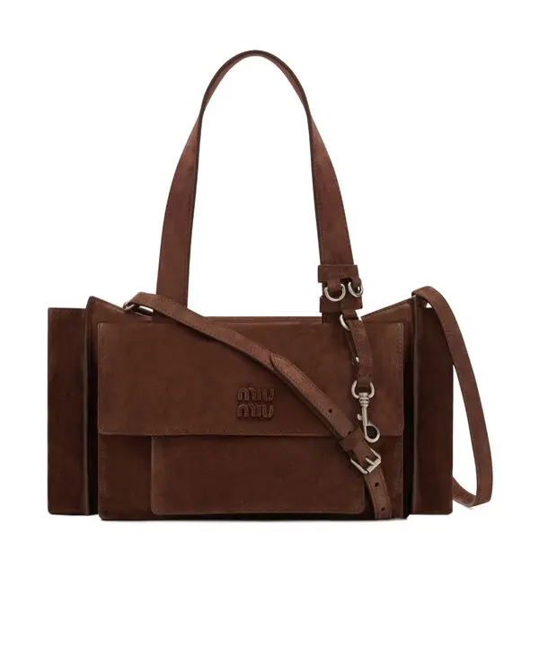 Miu Miu Multi-pocket Suede Handheld Bag