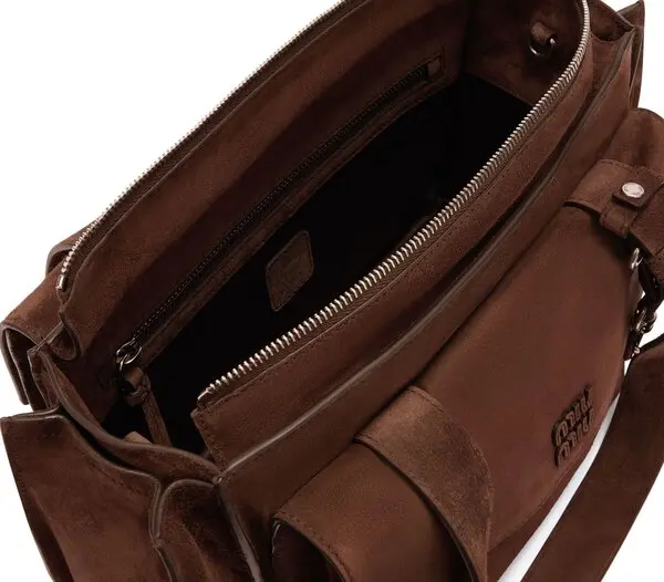 Miu Miu Multi-pocket Suede Handheld Bag