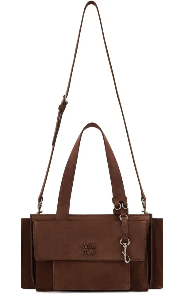 Miu Miu Multi-pocket Suede Handheld Bag