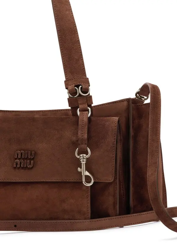 Miu Miu Multi-pocket Suede Handheld Bag