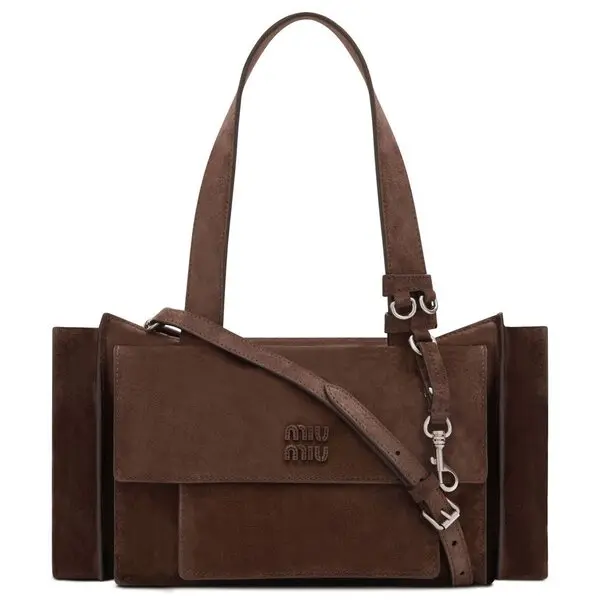 Miu Miu Multi-pocket Suede Handheld Bag