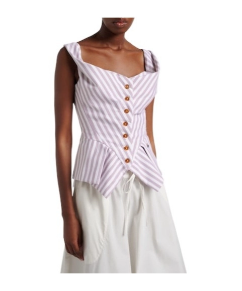 VIVIENNE WESTWOOD Striped Corset Top - Purple
