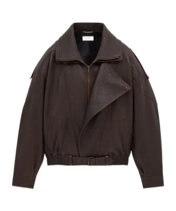 Saint Laurent Oversized Zip-up Bomber Jacket - Tan